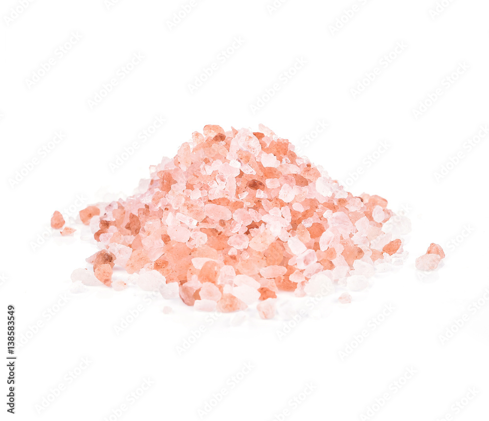 himalayan pink salt isolated on white background Stock Photo | Adobe Stock