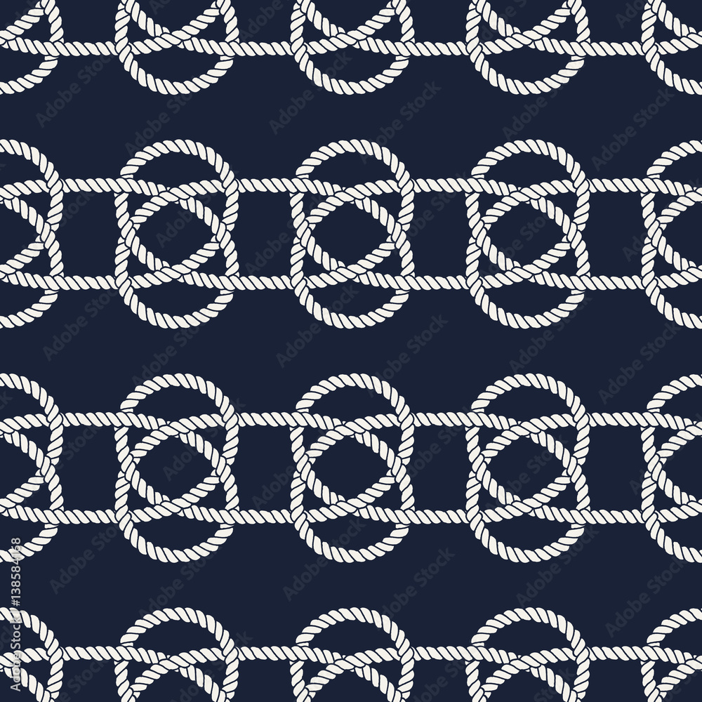 Seamless nautical rope pattern. Carrick Bend knot Stock Vector | Adobe ...