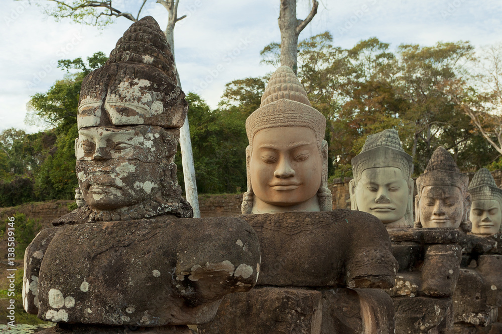 Statues of Khmer deities and gods Stock Photo | Adobe Stock