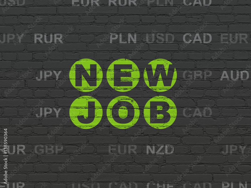 Business concept: New Job on wall background Stock-Illustration | Adobe ...