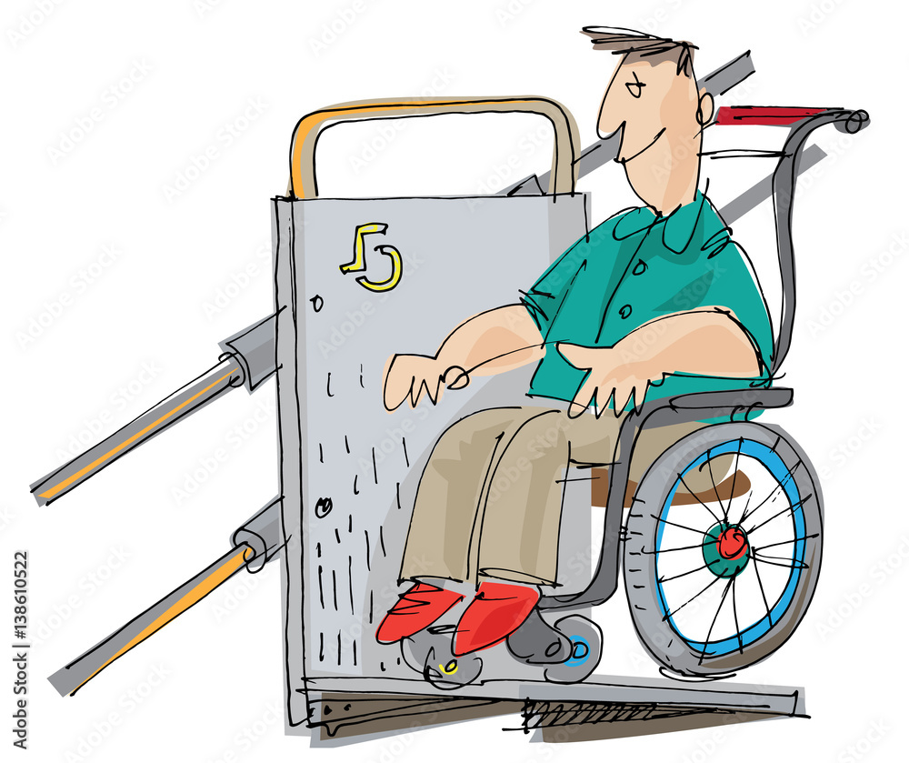 stairlift - cartoon Stock Vector | Adobe Stock