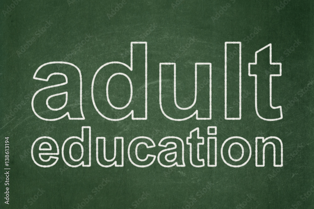 Illustrazione Stock Education concept: Adult Education on chalkboard ...