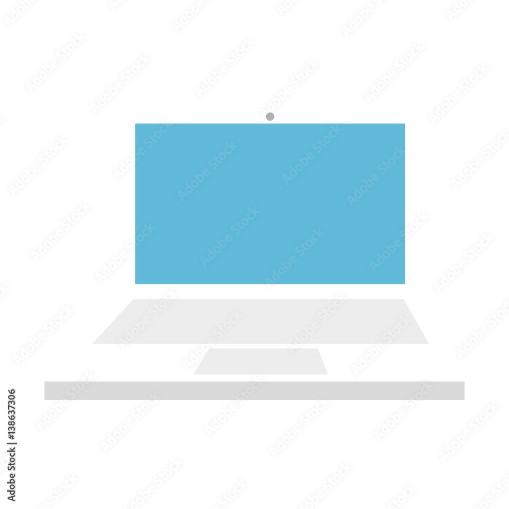 colorful silhouette with laptop computer vector illustration Stock 벡터 ...