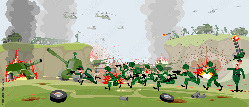 Armies on battlefield Stock Vector | Adobe Stock
