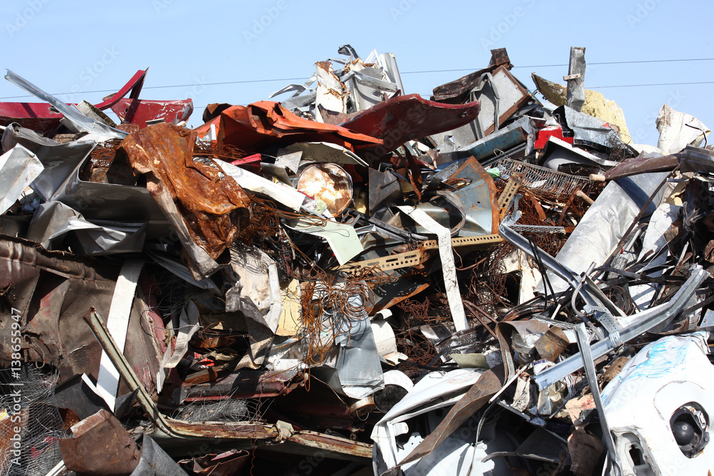 Scrap metal pile Foto Stok | Adobe Stock
