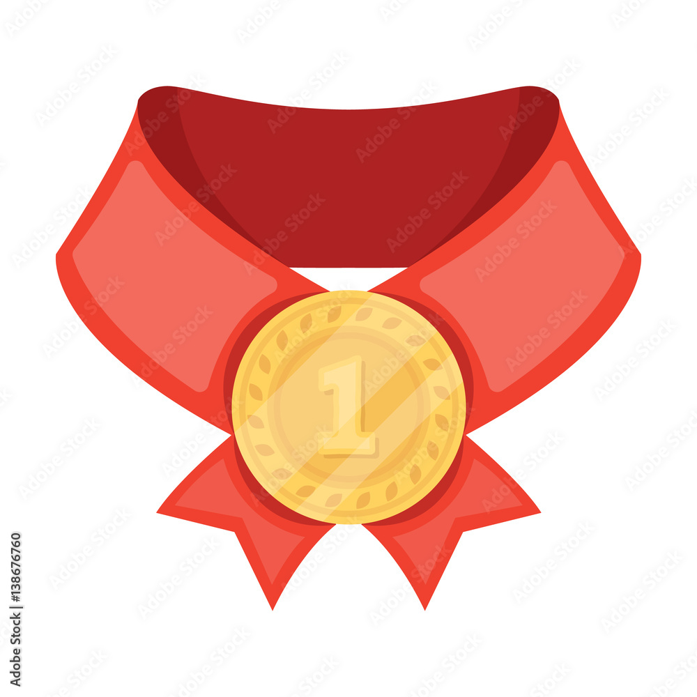 The gold award.Medal of medalist.Awards and trophies single icon in ...