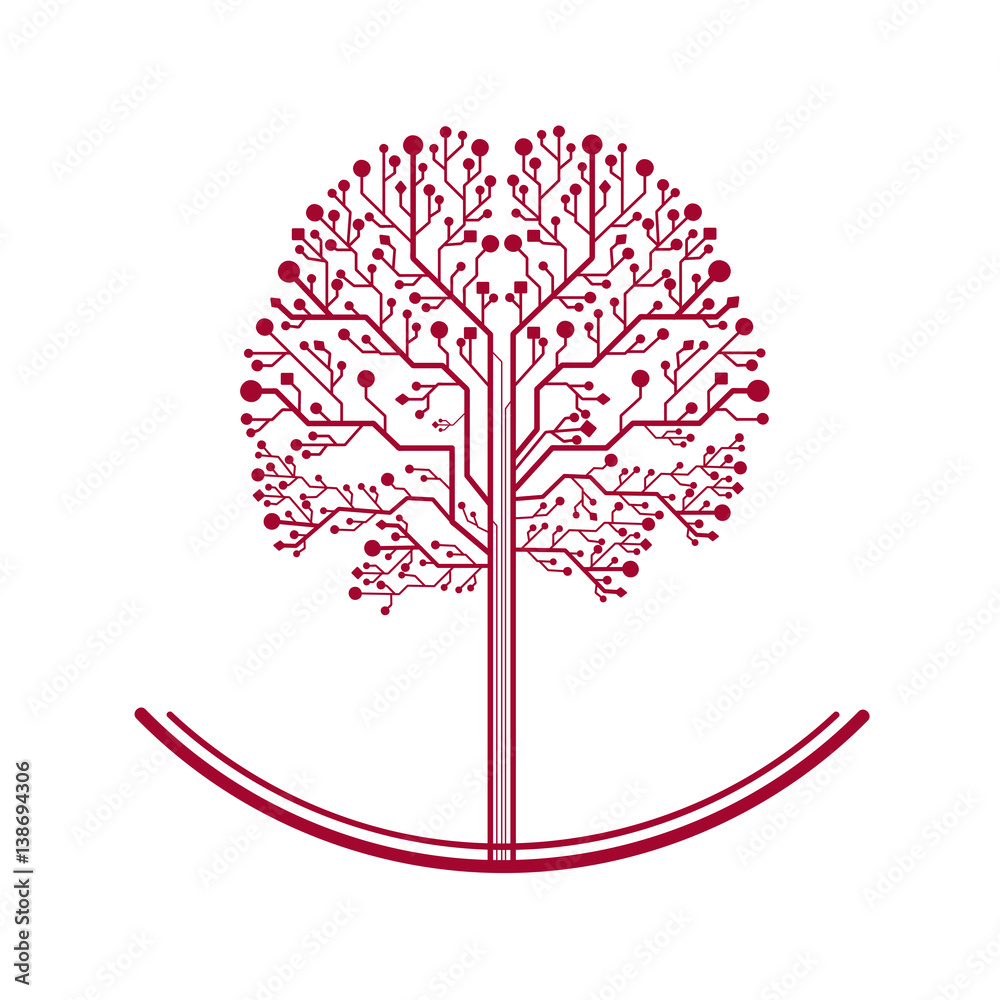 Motherboard tree symbol for online business Stock Vector | Adobe Stock