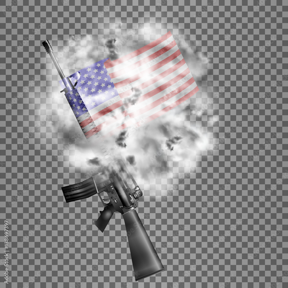 American Rifle M16 US flag in smoke Stock Vector | Adobe Stock