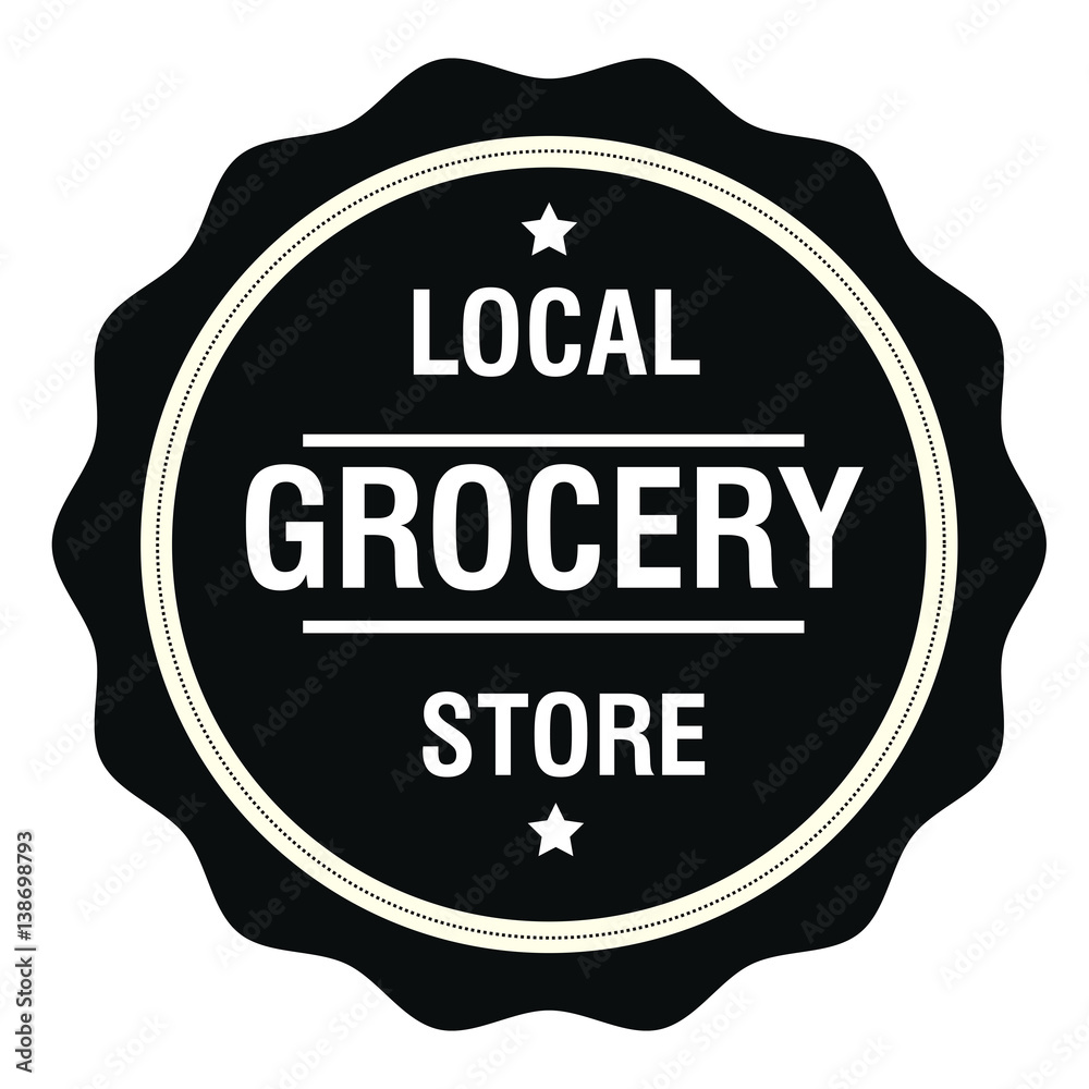 Local grocery store stamp sign seal logo Stock Vector | Adobe Stock