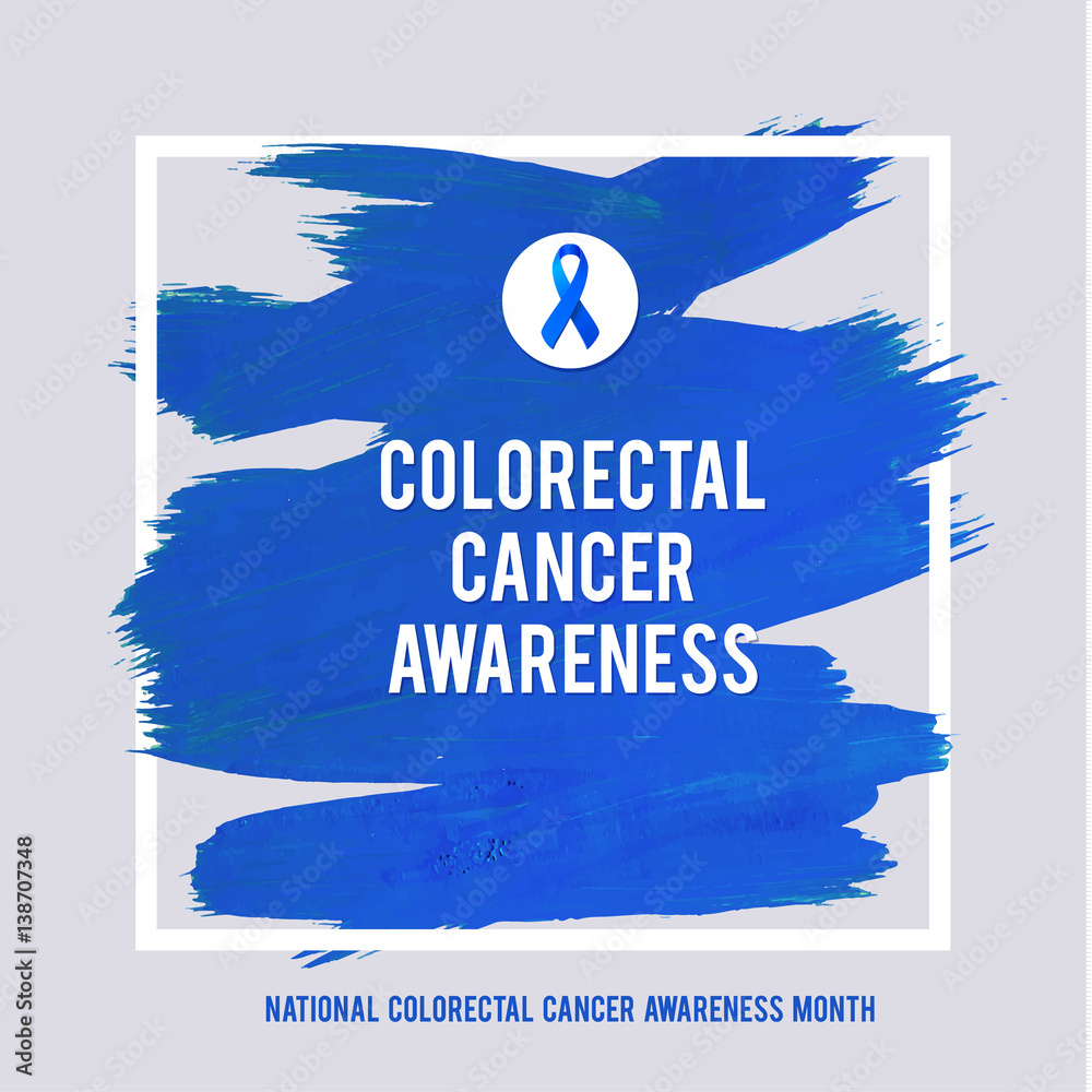 CLORECTAL Cancer Awareness Creative Grey and Blue Poster. Brush Stroke ...