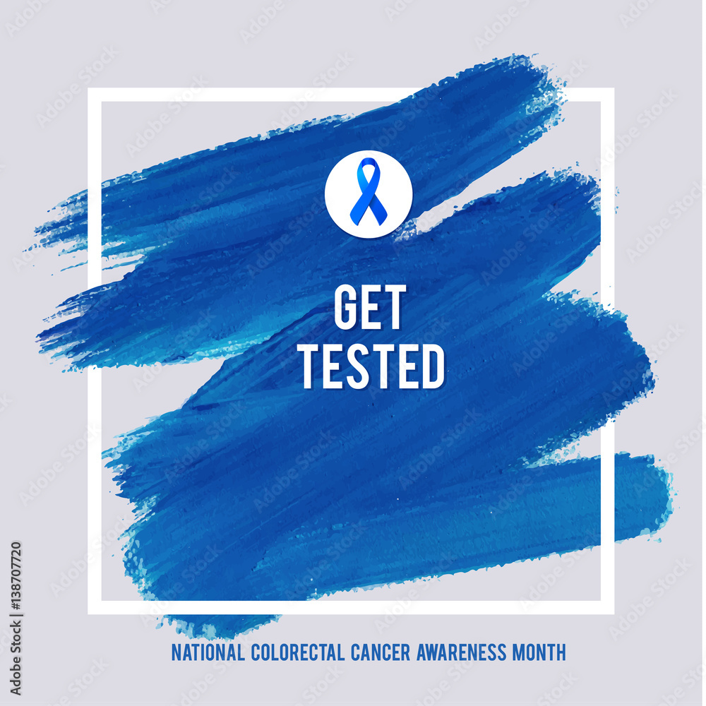 CLORECTAL Cancer Awareness Creative Grey and Blue Poster. Brush Stroke ...
