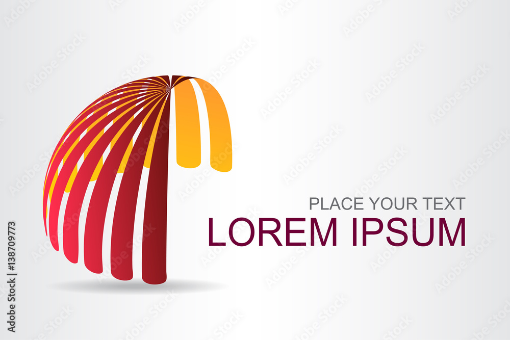 Logo stylized spherical surface with abstract shapes Stock Vector ...