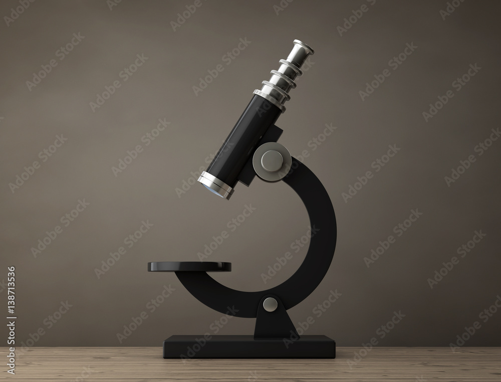 Abstract Vintage Laboratory Microscope. 3d Rendering Stock Illustration ...
