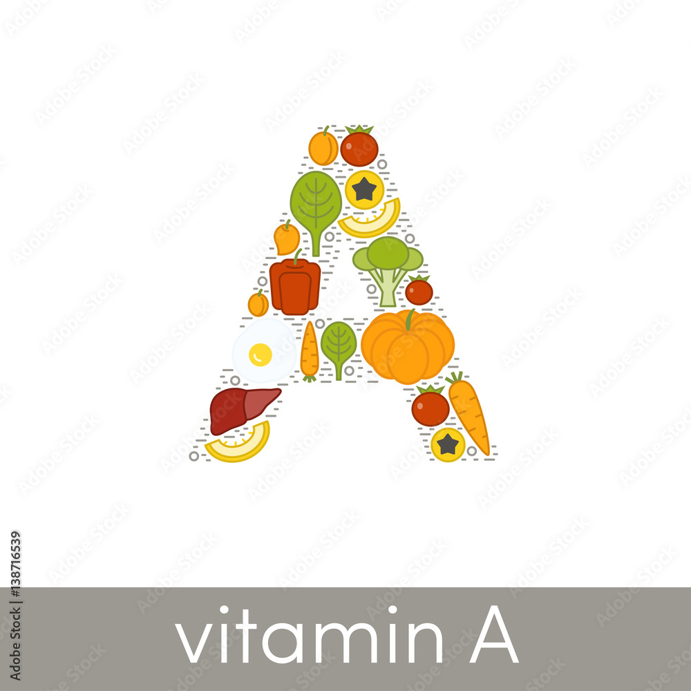 Vitamin A vector ilustración de Stock | Adobe Stock