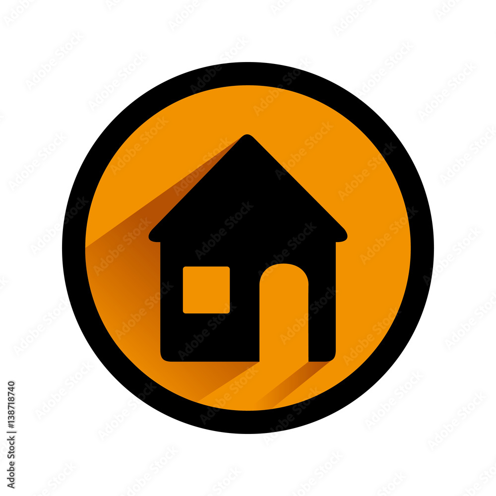 color circular emblem with home vector illustration Stock Vector ...