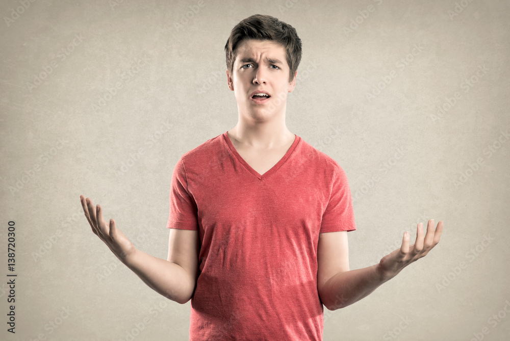 Teenage Boy - Expressions series - Asking: Why? Stock Photo | Adobe Stock