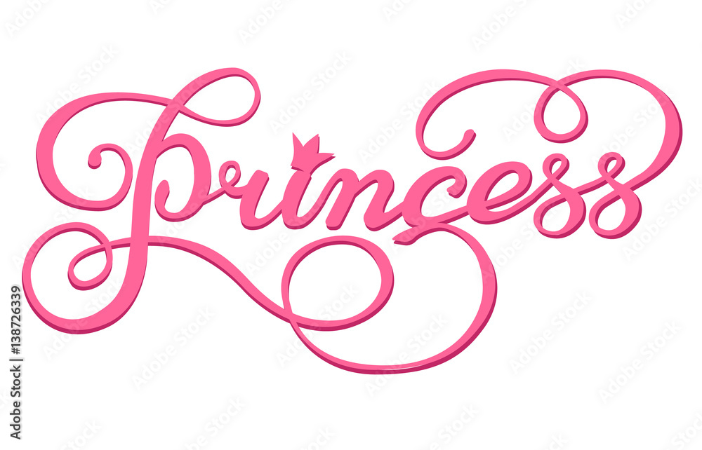Handwritten inscription Princess Stock Vector | Adobe Stock