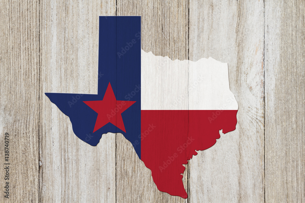 Map of Texas with the Texas Flag colors Stock Photo | Adobe Stock