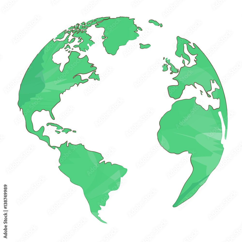 Isolated map of the world, Vector illustration Stock Vector | Adobe Stock