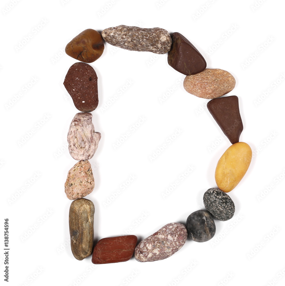 letter d from stone isolated on white Stock-Foto | Adobe Stock