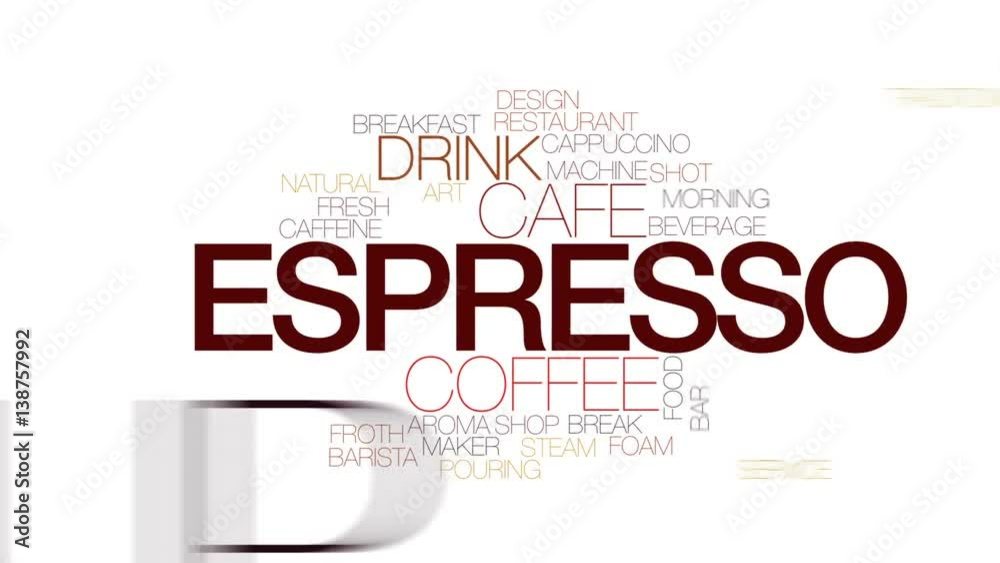 Espresso animated word cloud, text design animation. Kinetic typography ...