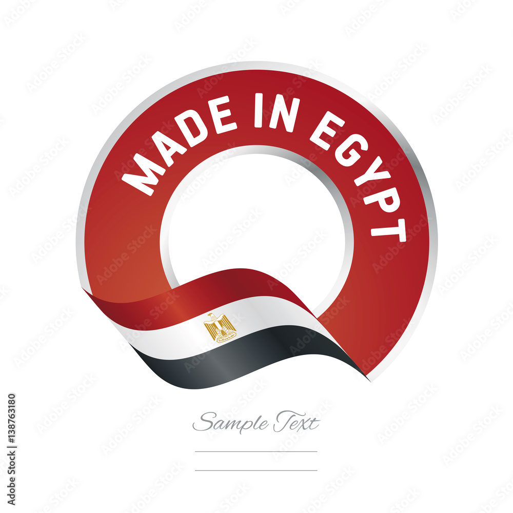 Made in Egypt flag red color label logo icon Stock Vector | Adobe Stock