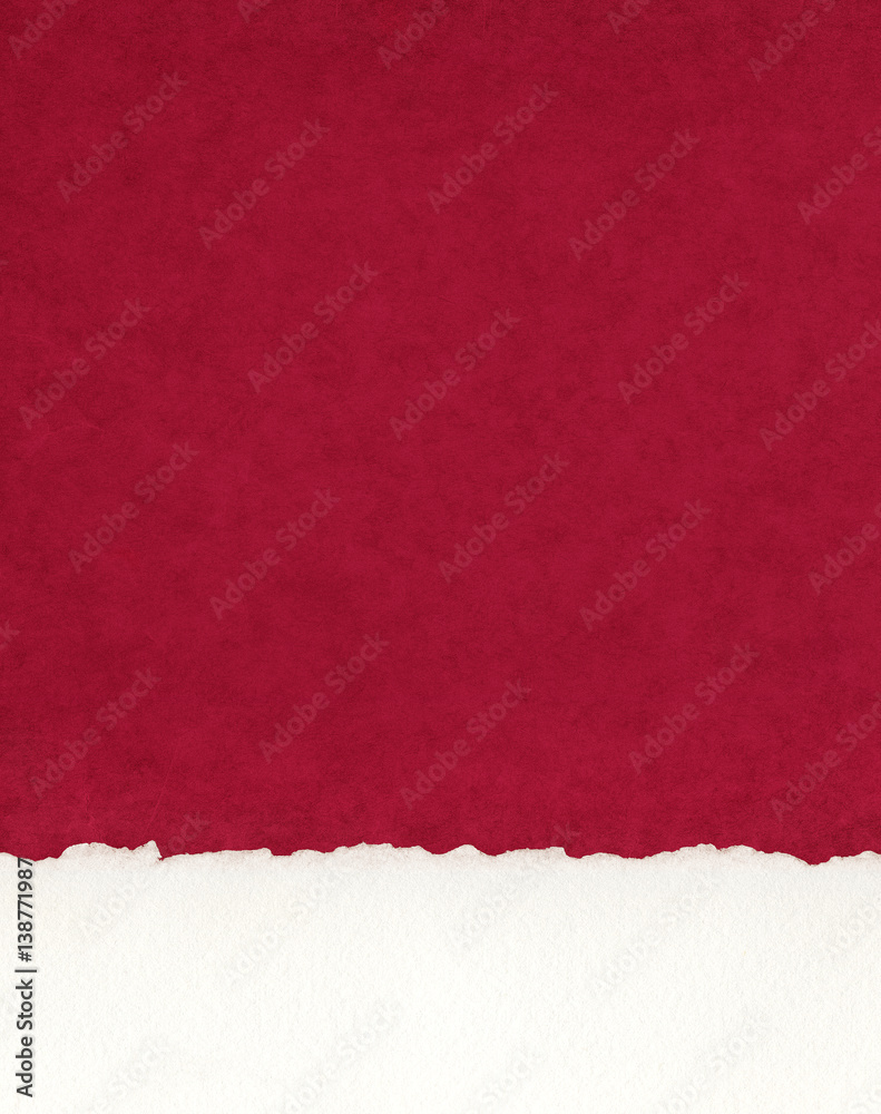 Deckled Paper Border on Red. A section of deckled edge paper on a ...