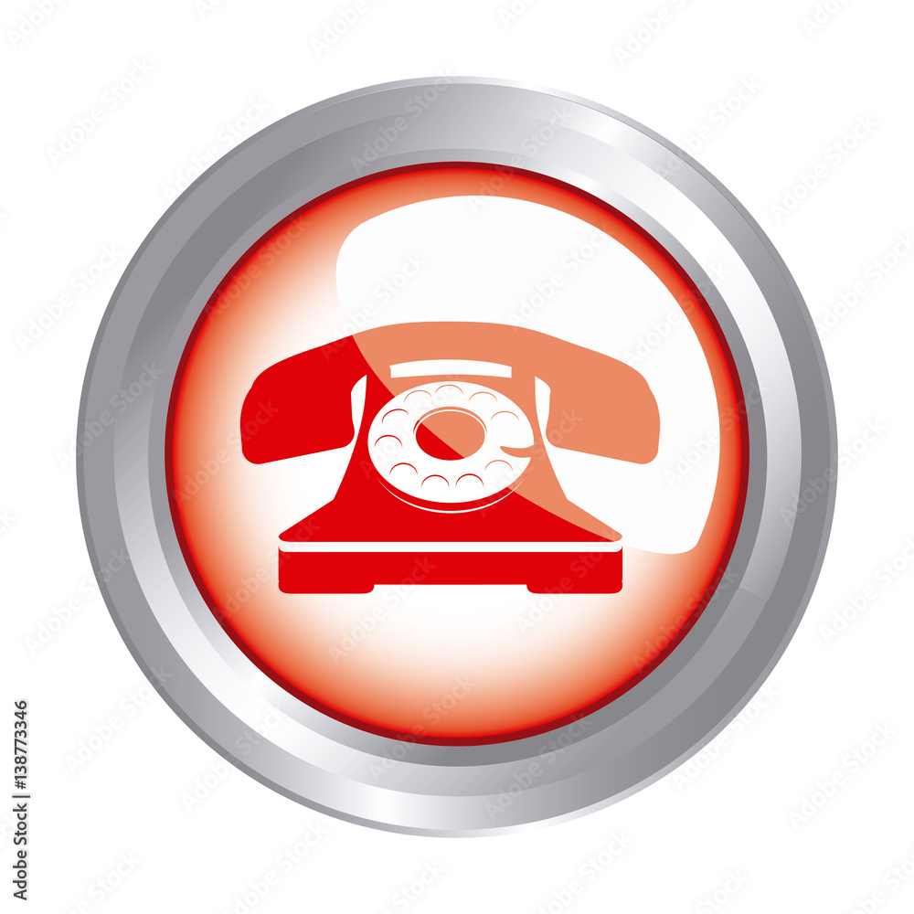 red emblem telephone icon, vector illustraction design image Stock ...