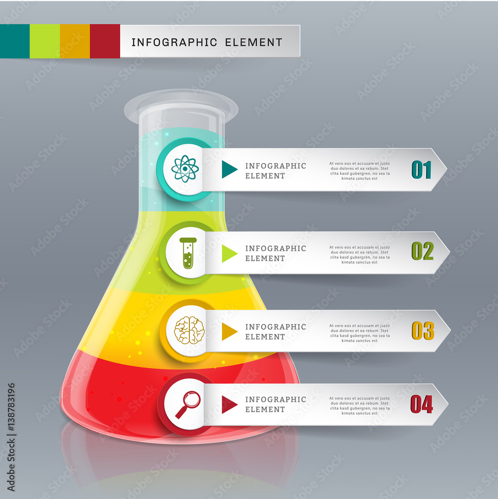 Creative template tube glass for infographic vector 4 options. Can be ...