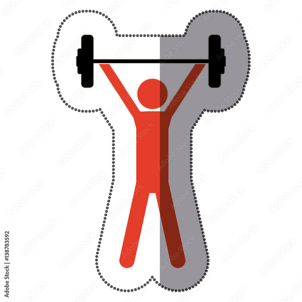 people man lifting weights icon image, vector illustration design Stock ...