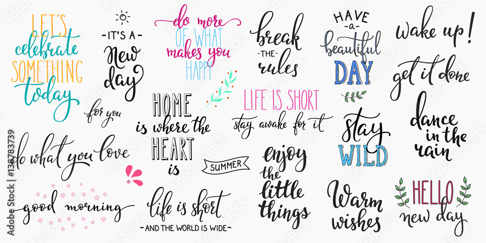 Lettering photography overlay set. Stock Vector | Adobe Stock