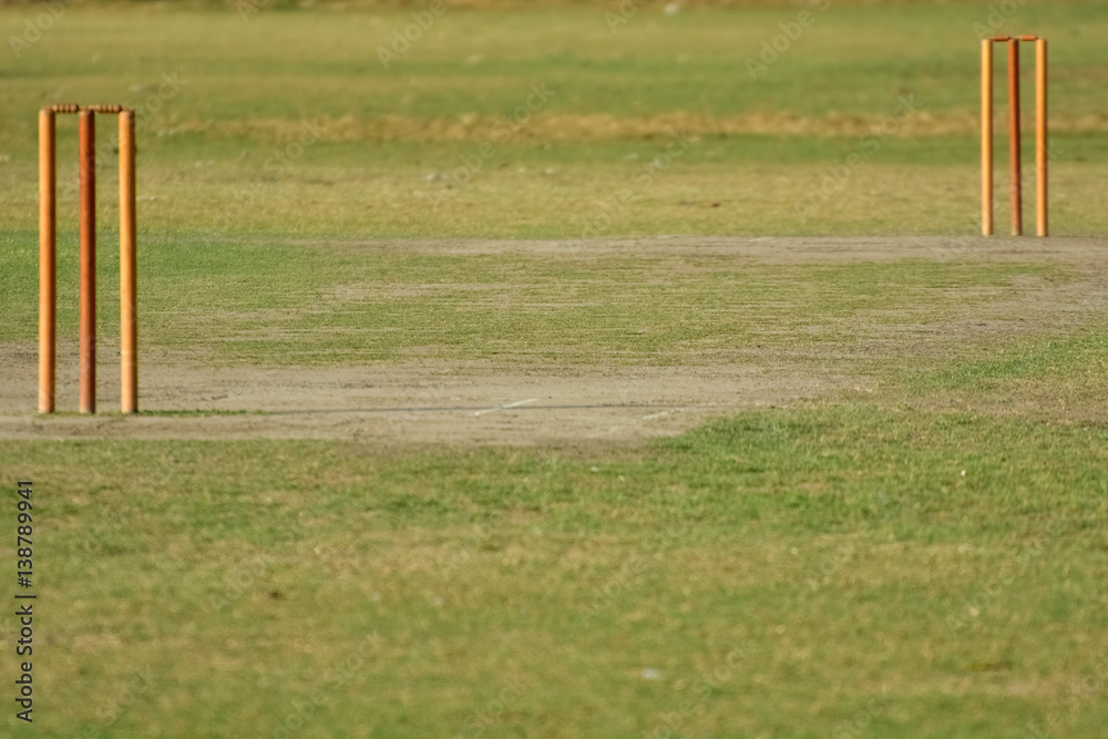 Empty cricket pitch to play Stock Photo | Adobe Stock