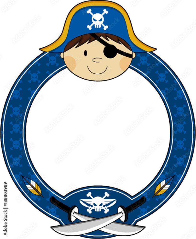 Cute Cartoon Eye Patch Pirate Captian Stock Vector | Adobe Stock