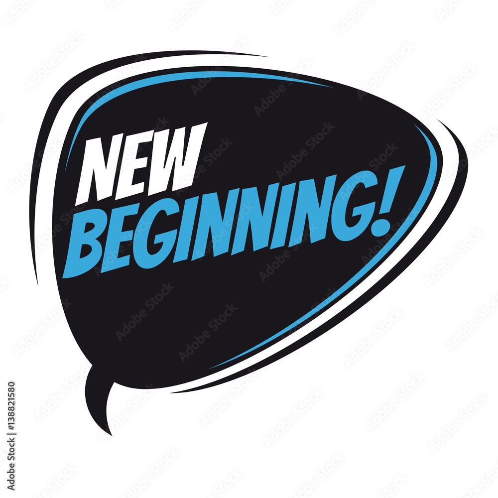 new beginning retro speech balloon Stock Vector | Adobe Stock
