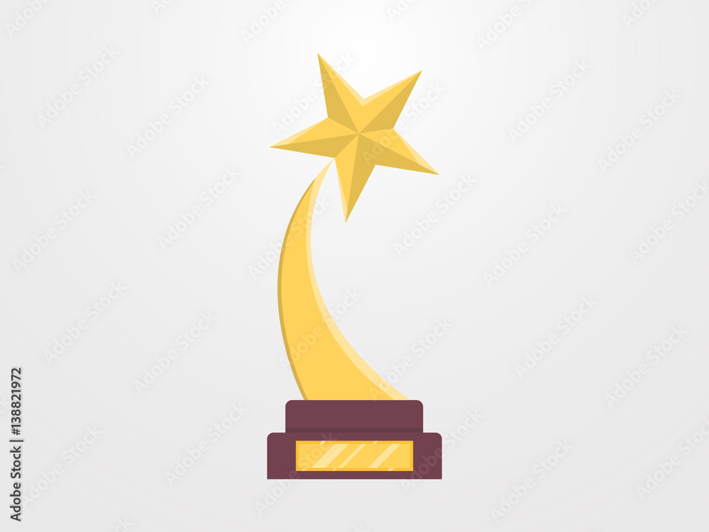 Gold Star Award Trophy Stock Vector | Adobe Stock