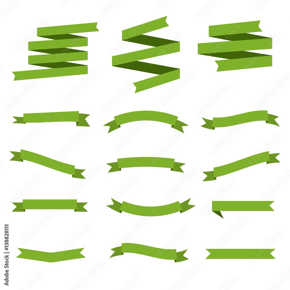 Paper banners ribbons in origami style. Set of banner ribbon templates ...