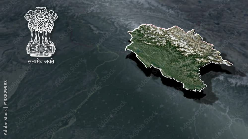 Himachal Pradesh with Coat Of Arms Animation Map Administrative ...