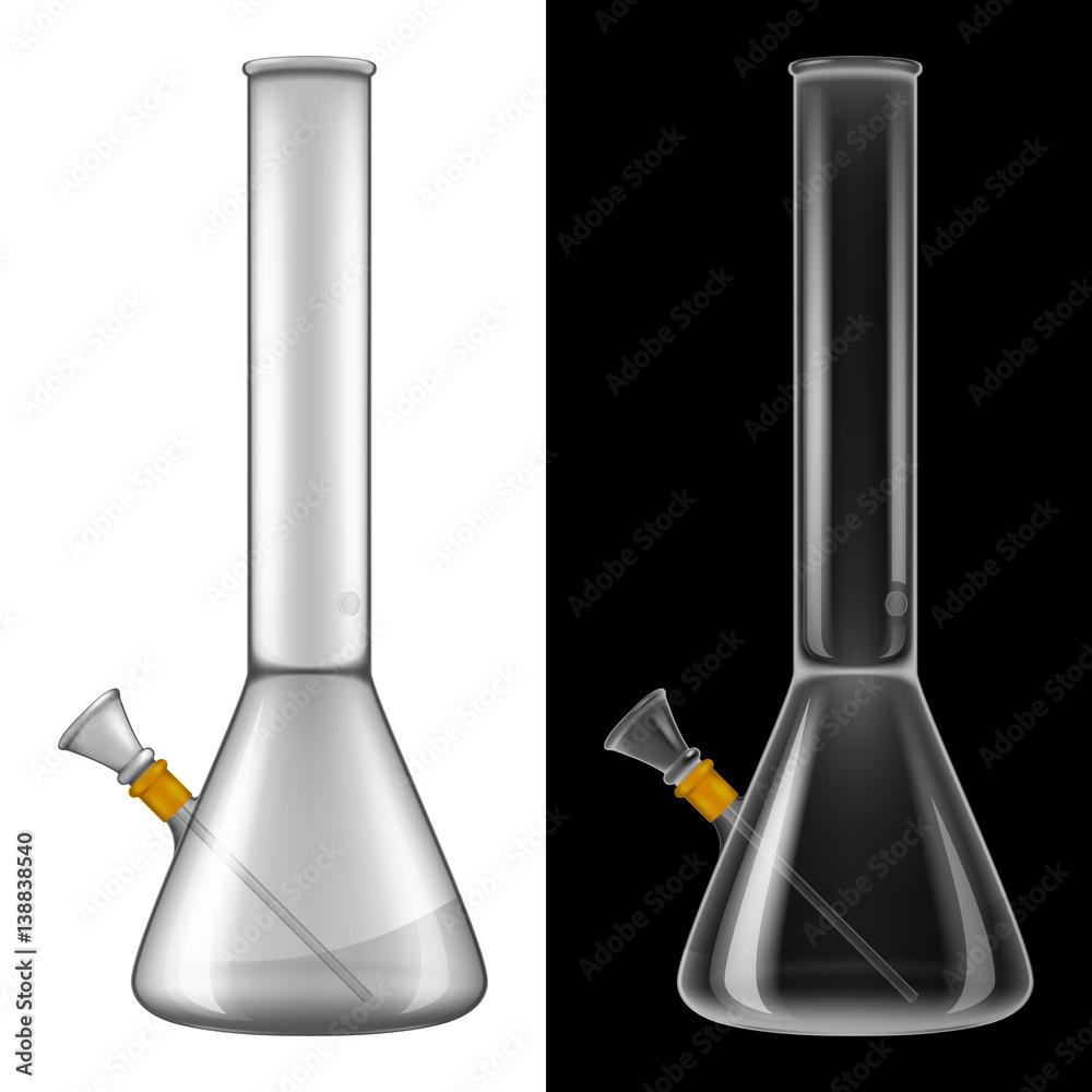 Glass bong. Vector illustration with smart transparencies - will work ...