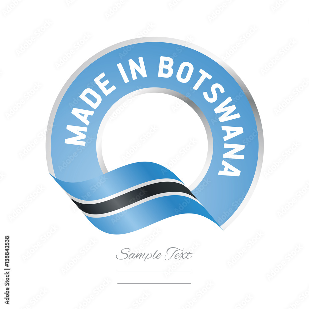 Made in Botswana flag blue color label logo icon Stock Vector | Adobe Stock