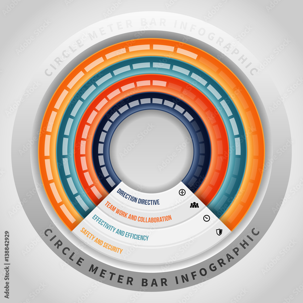 Circle Meter Bar Infographic Stock Vector | Adobe Stock