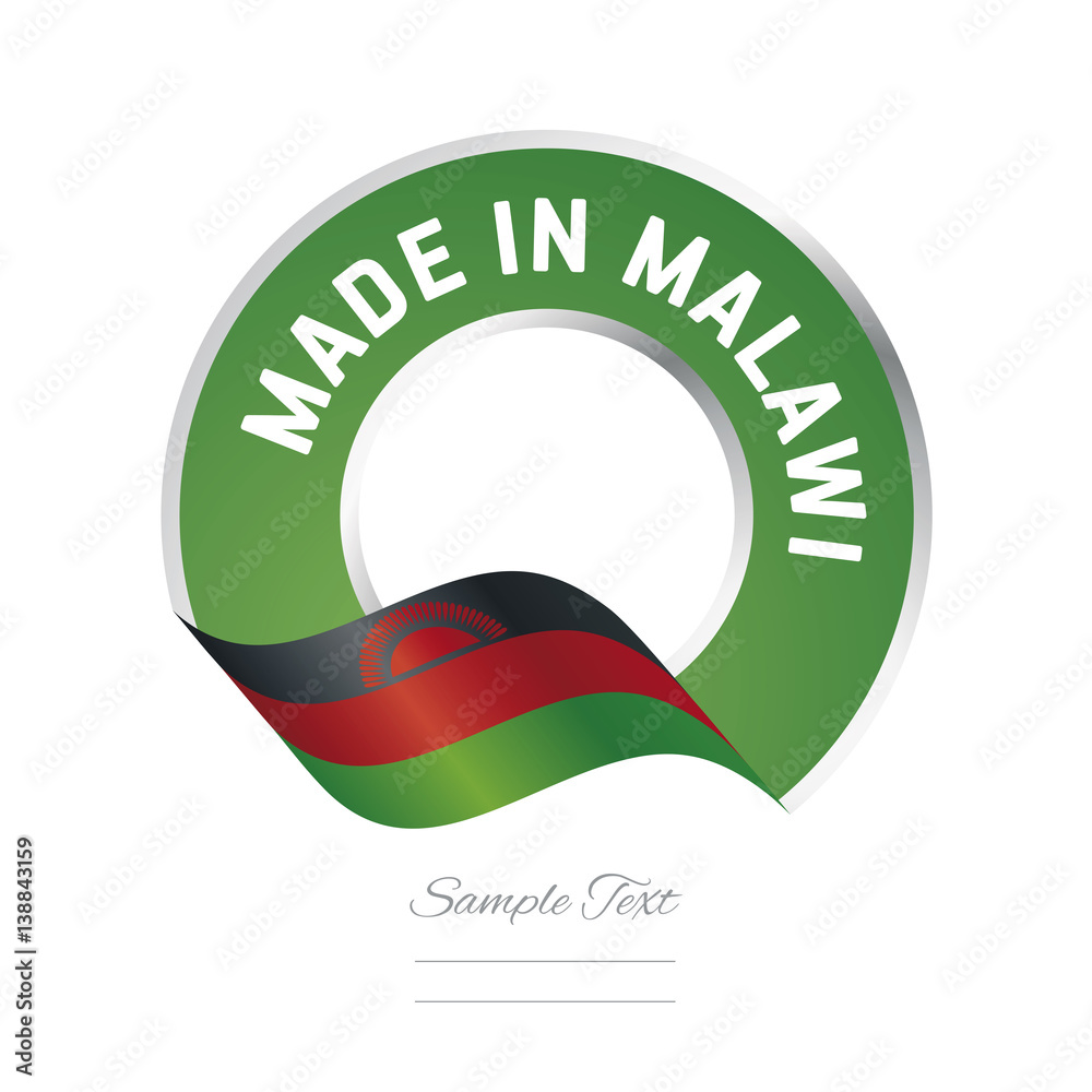 Made in Malawi flag green color label logo icon Stock Vector | Adobe Stock