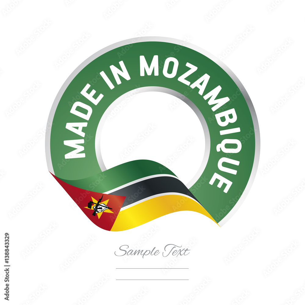 Made in Mozambique flag green color label logo icon Stock Vector ...