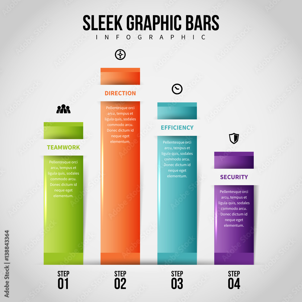 Sleek Graphic Bars Infographic Stock Vector | Adobe Stock