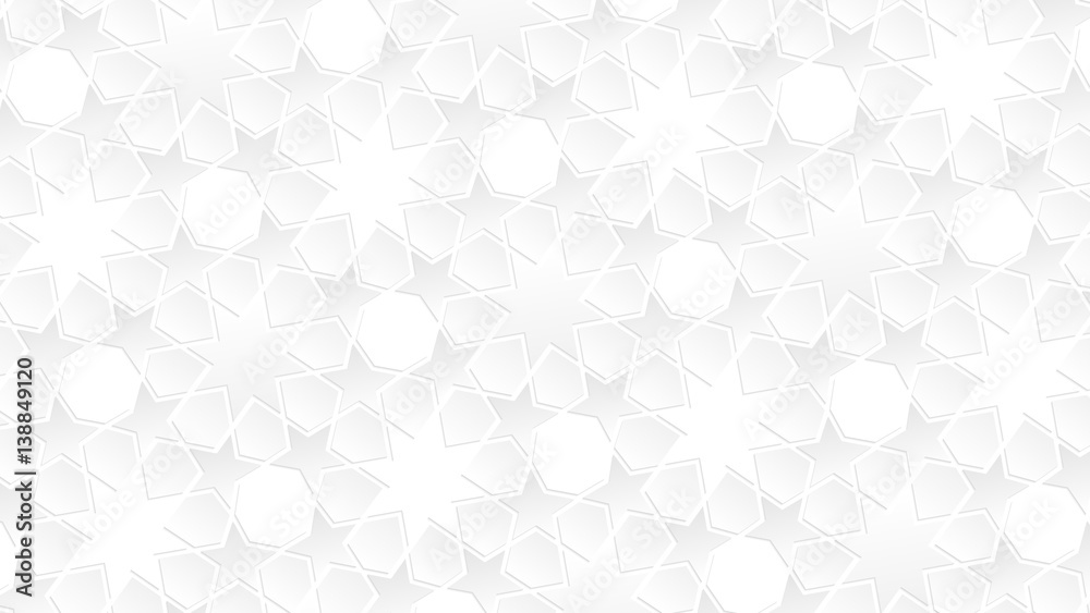 White geometric islamic wallpaper pattern as a background wall mural ...