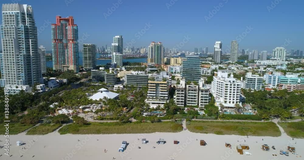 South Beach architecture aerial video 4k 60p Stock Video | Adobe Stock