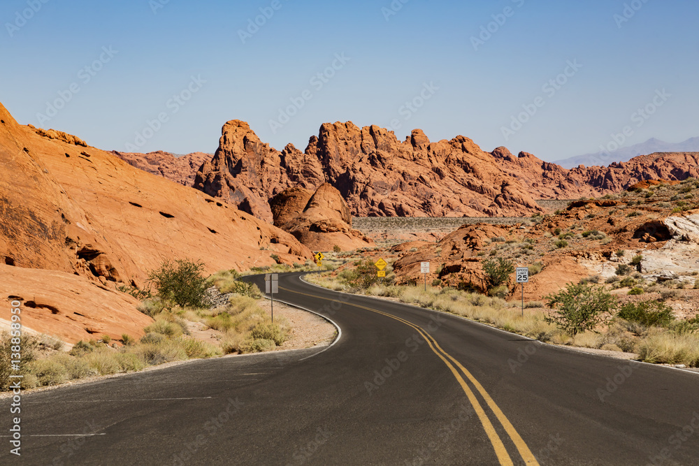 "Valley of Fire Road" Stock Photo | Adobe Stock
