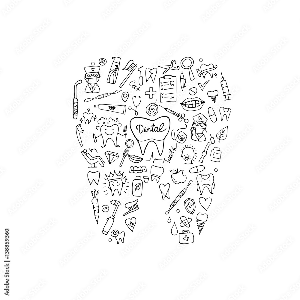 Dental clinic concept, sketch for your design Stock Vector | Adobe Stock