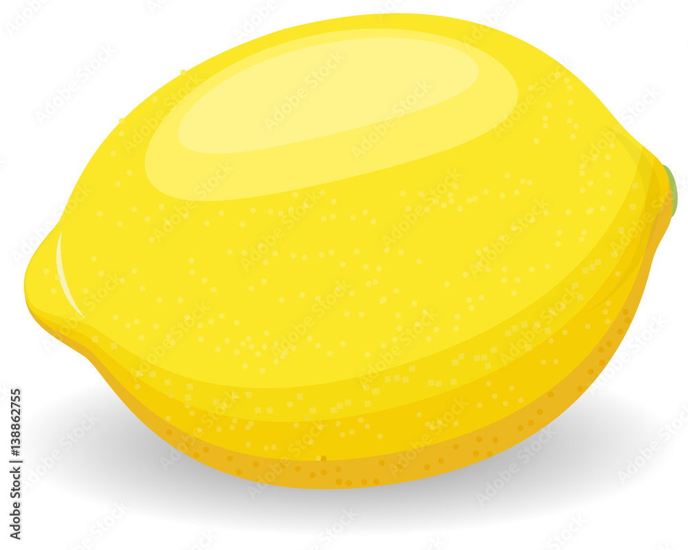 Yellow Lemon Isolated On Grey Background, Vector Illustration Stock ...