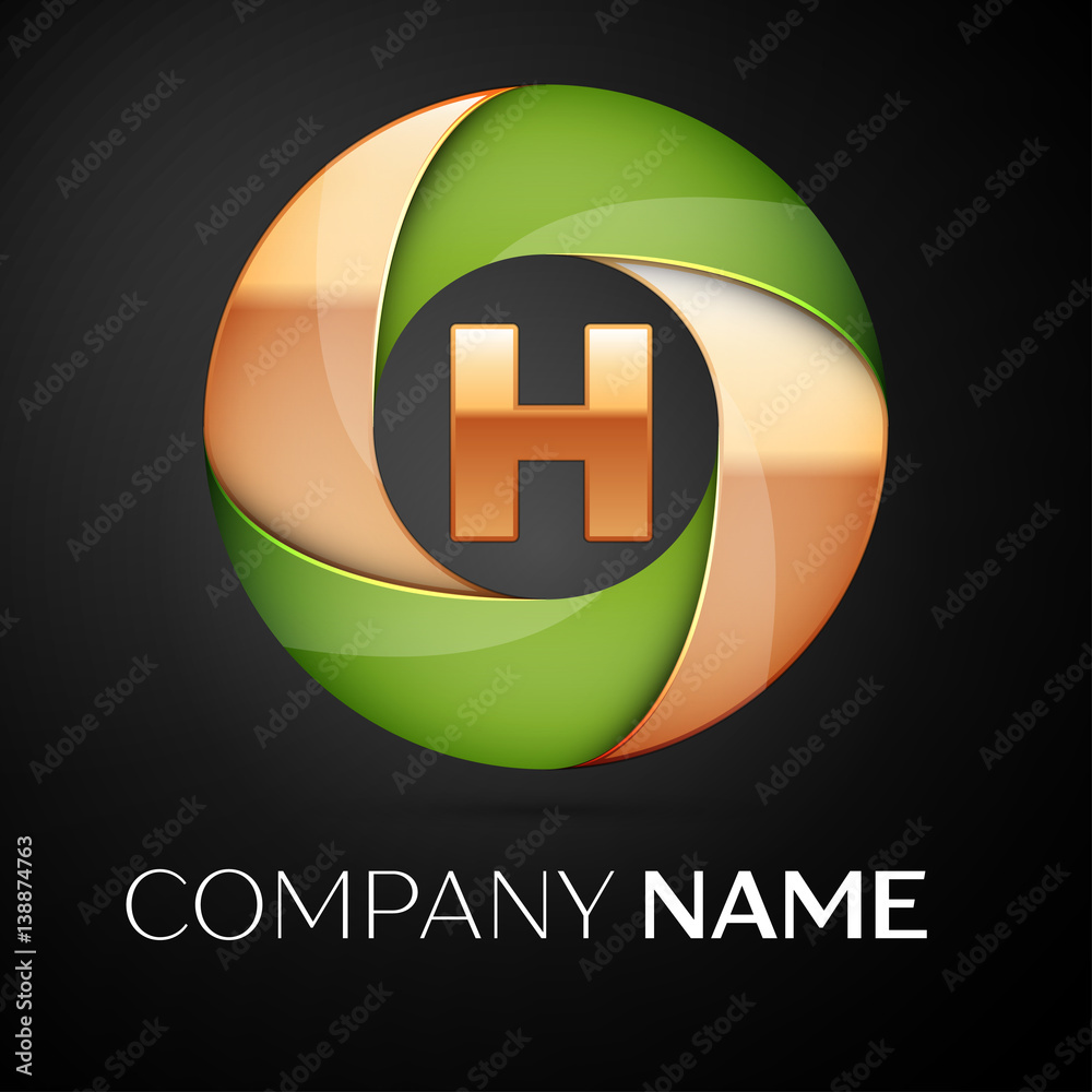Letter H vector logo symbol in the colorful triangle on black ...