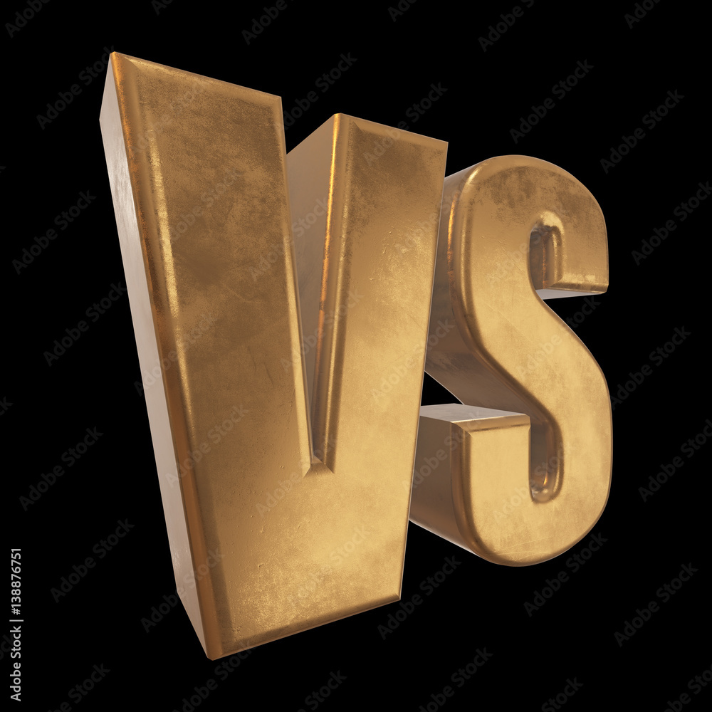 Versus Logo. VS Letters 3D render on black. Competition Icon. Fight ...